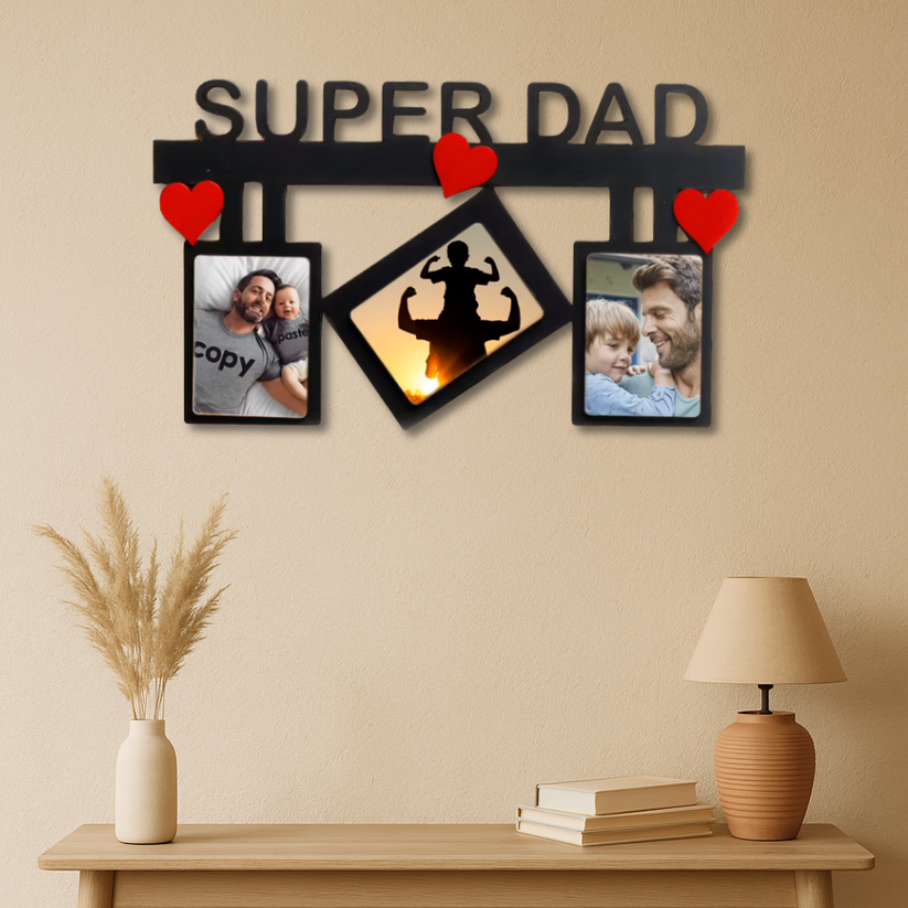 Super Dad Wall Frame With 3 Pictures – GIFTILIYA